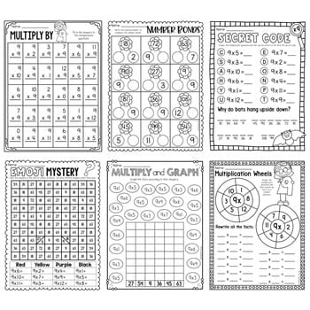 Multiplication Worksheets and Activities - 9 Times Tables - My Teaching Pal