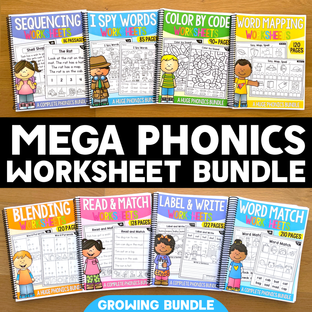 MEGA Phonics Worksheet Bundle (SCIENCE OF READING) - GROWING BUNDLE ...