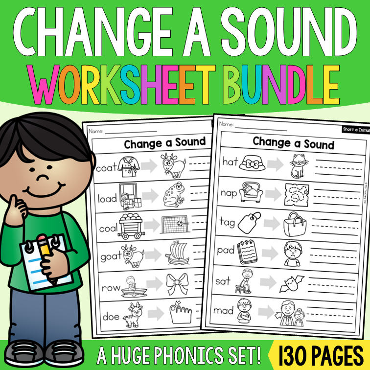 Change a Sound Phoneme Substitution Worksheets - Science of Reading ...