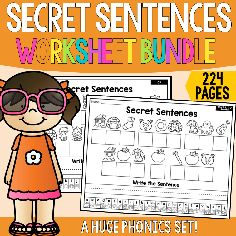 Secret Sentences Worksheets BUNDLE - Decodable Sentences - Science of ...